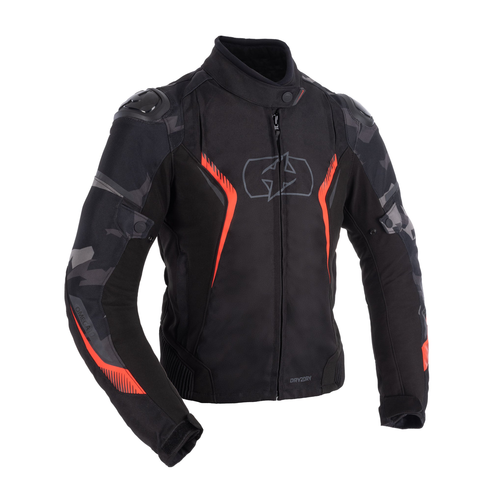 Oxford Omega 1.0 D2D WS Jkt Blk/Camo/Red – Bridge Motorcycles Limited