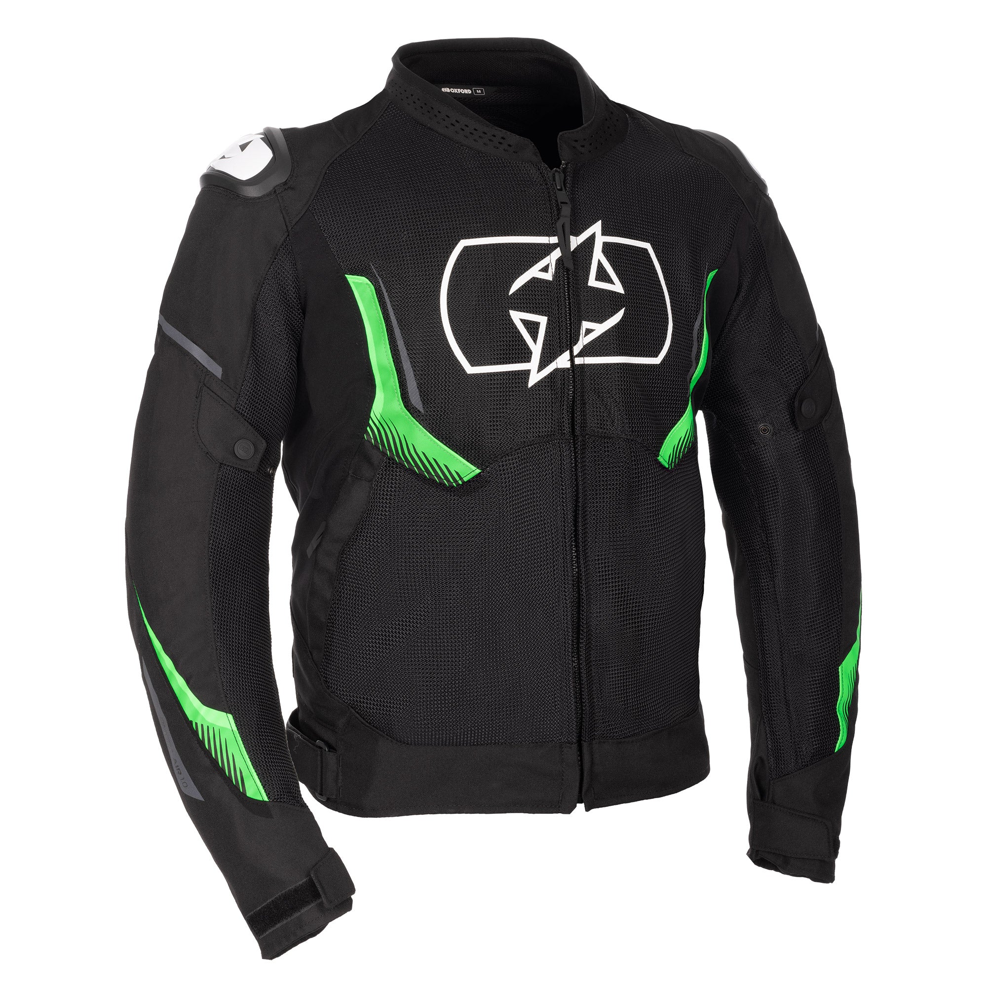 Oxford Omega 1.0 Air MS Jkt Blk/Green – Bridge Motorcycles Limited